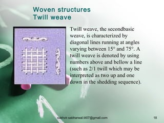 Weaving Presentation By Sukhvir Sabharwal | PPT