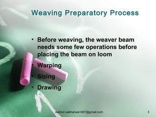 Weaving Presentation By Sukhvir Sabharwal | PPT