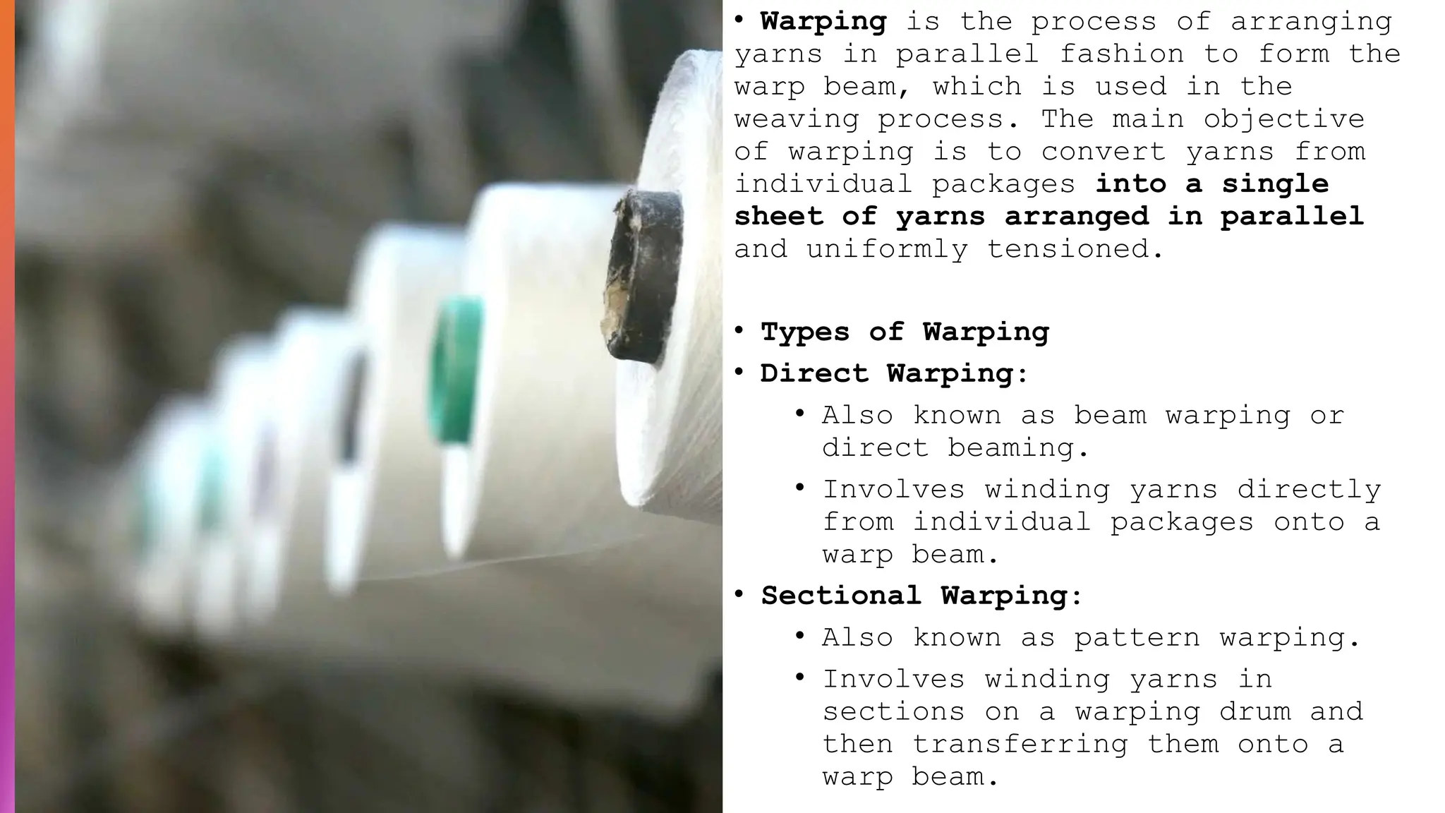 Weaving (Textile) and its basic terms .pptx