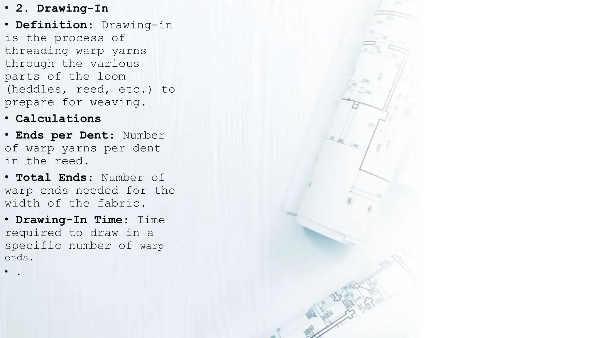 Weaving (Textile) and its basic terms .pptx | Needlework | Arts and Crafts