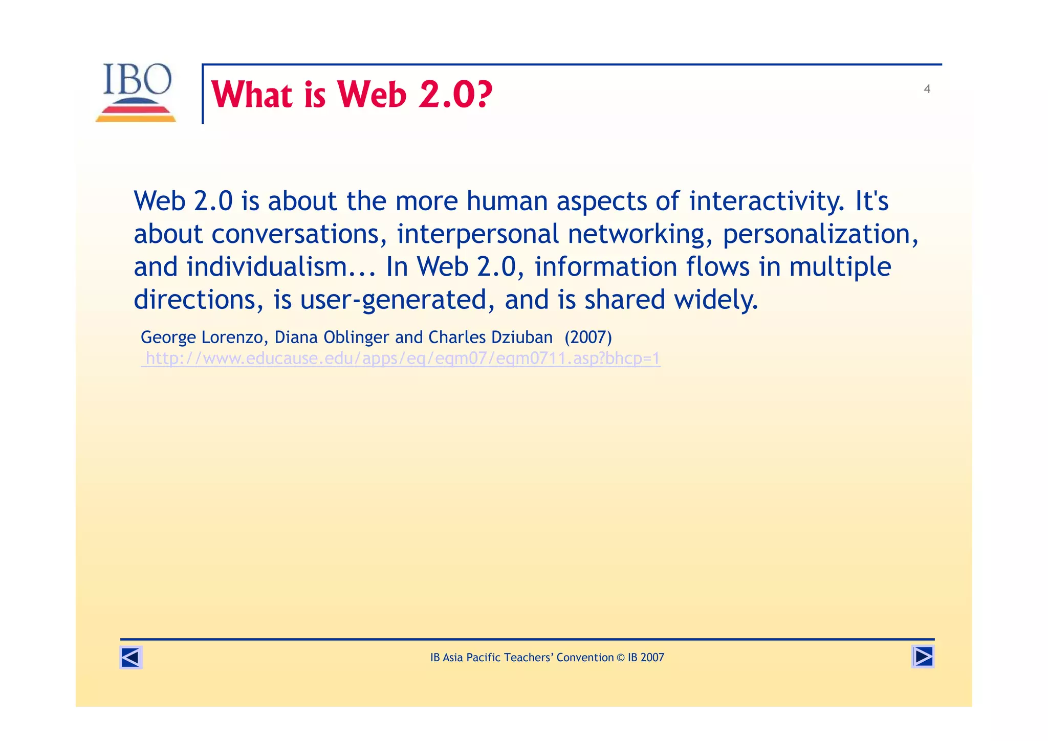 Weaving Web 2.0 into Classroom Practice | PPT