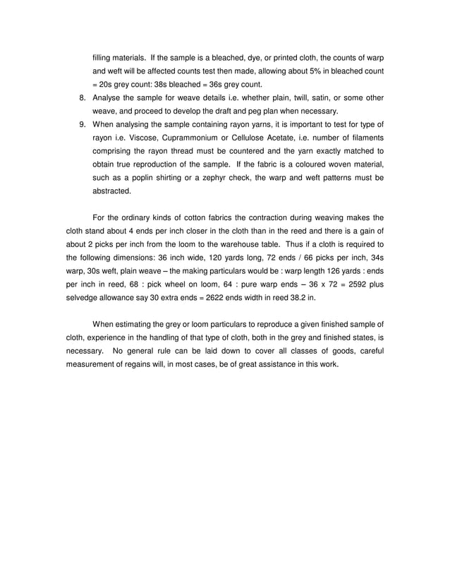 Weaving calculation | PDF | Needlework | Arts and Crafts