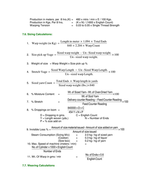 Weaving calculation | PDF | Needlework | Arts and Crafts