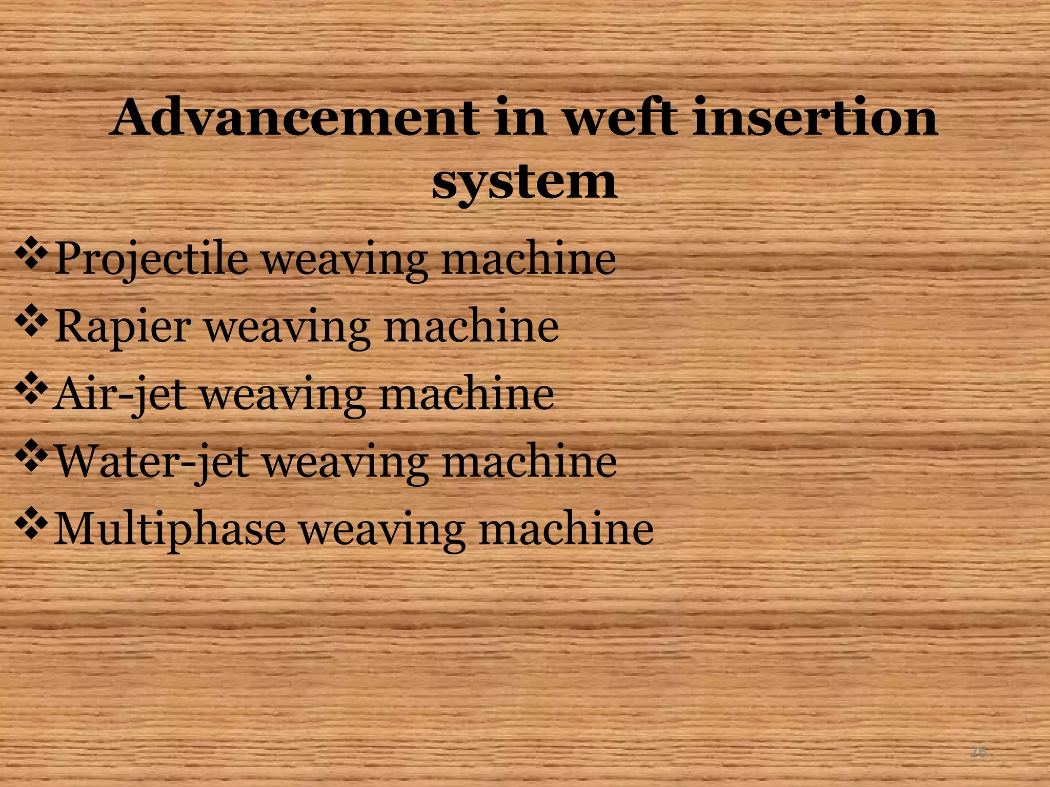 Weaving Department about loom mechanism _unit_2 | PPT