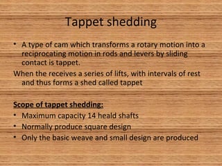 Weaving Department about loom mechanism _unit_2 | PPT