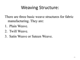 Weaving process in textile | PPTX