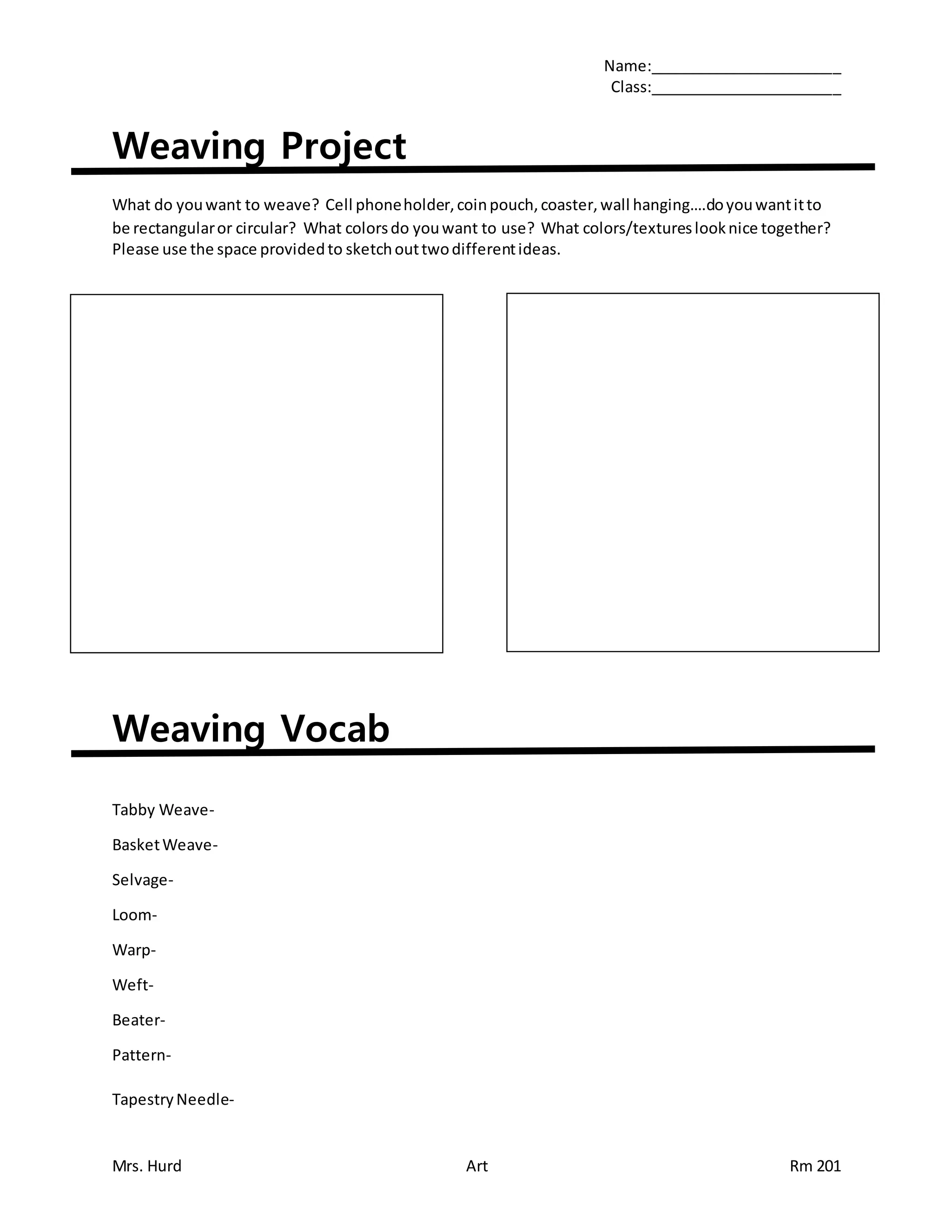 Weaving project handout | DOCX