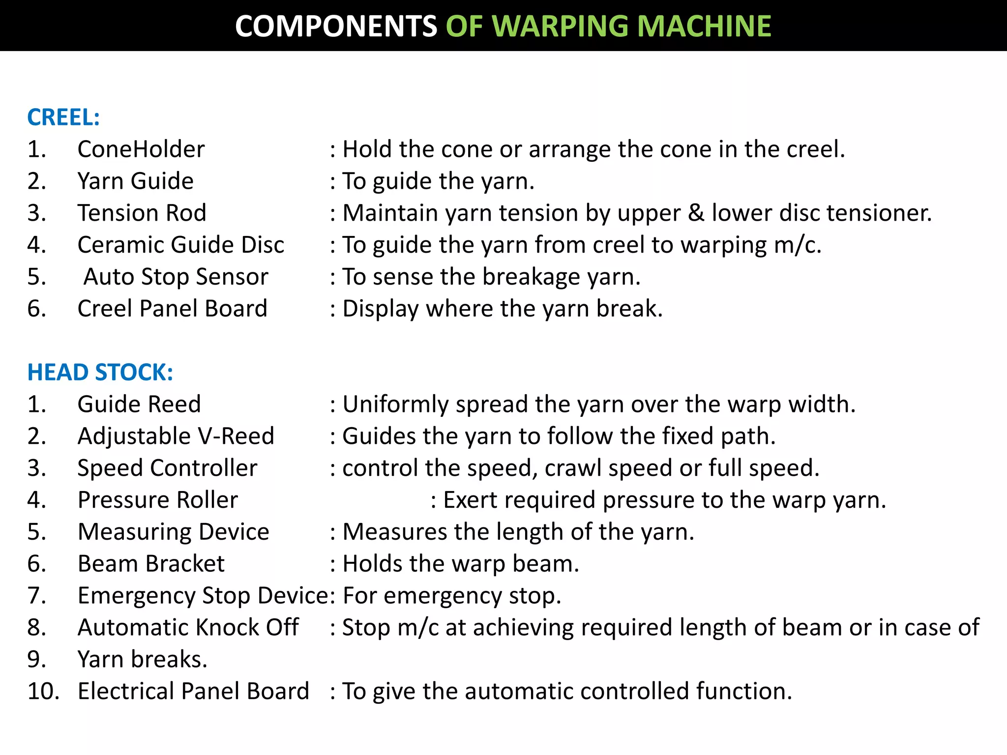 "Warping method in a Textile Weaving Technology" | PPTX