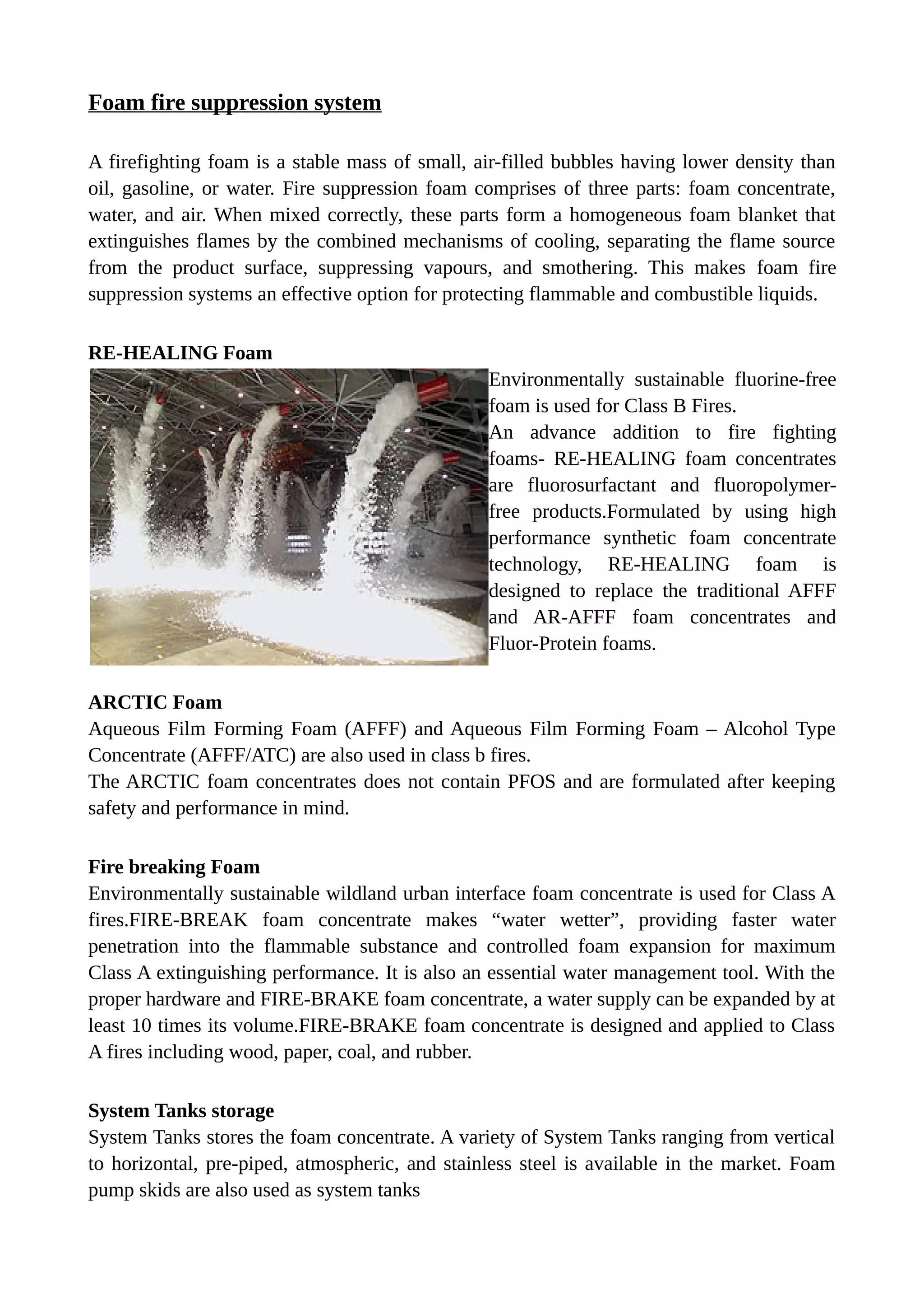 Foam fire suppression system | PDF