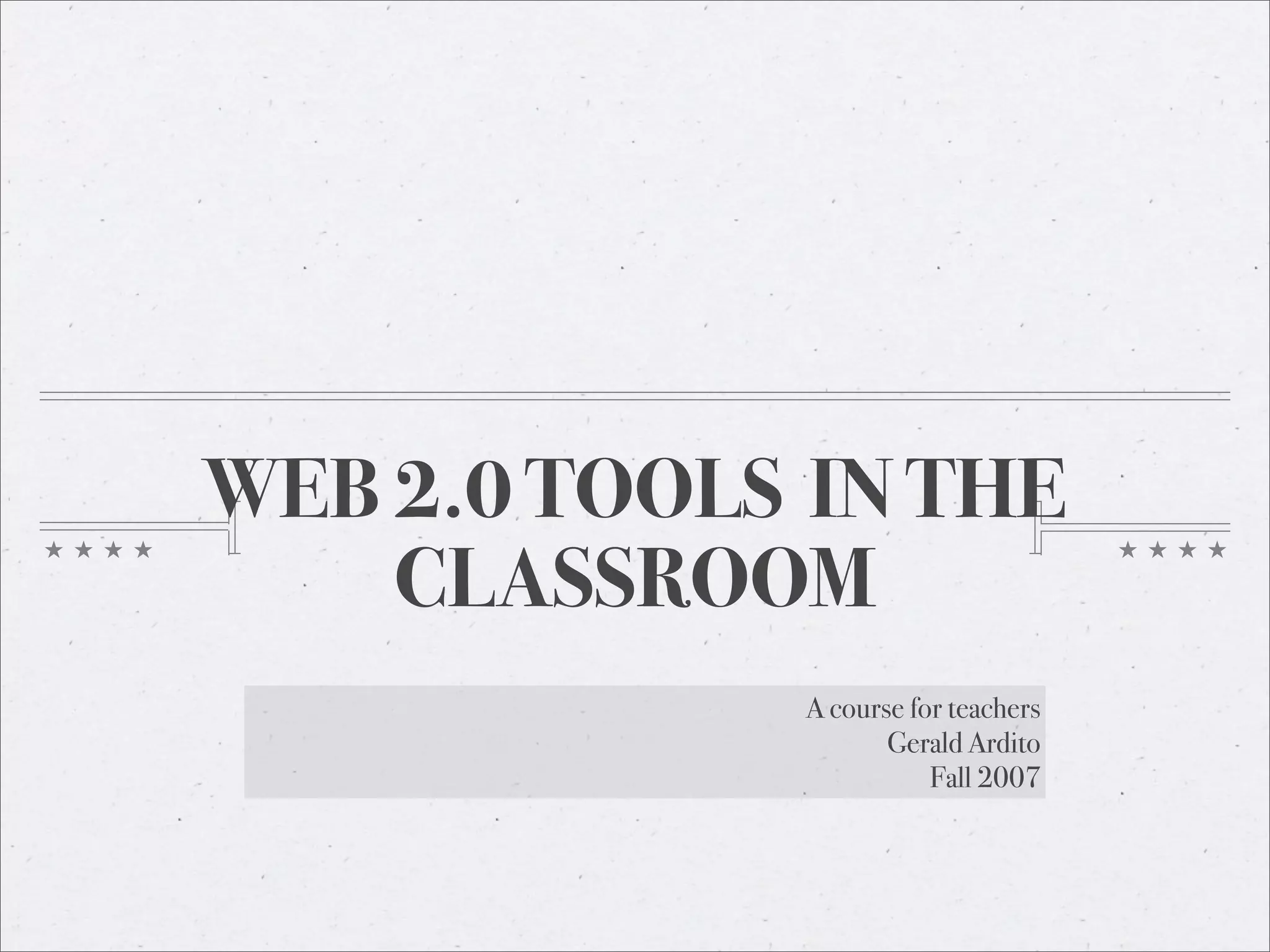 Web 2.0 Tools In The Classroom | PDF