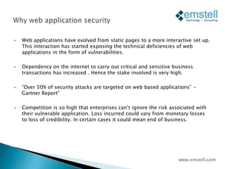 Web application security - Emstell Technology Consulting | PPTX