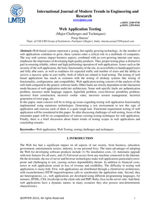 Web Application Testing (Major Challenges and Techniques) | PDF | Web ...