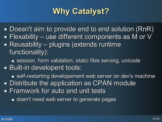 Web applications with Catalyst | PPT