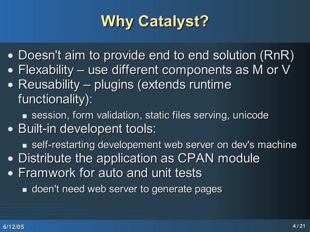 Web applications with Catalyst | PPT
