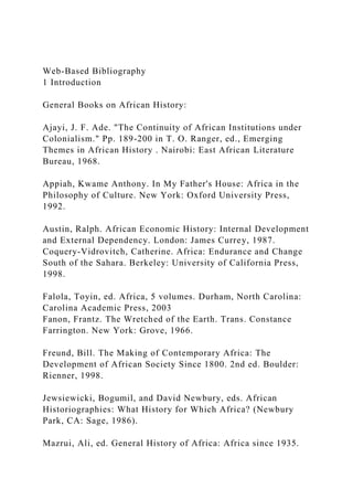 Web-Based Bibliography1 IntroductionGeneral Books on African.docx ...