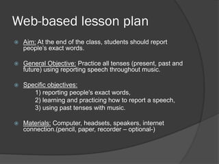 Web based lesson on Reported Speech | PDF