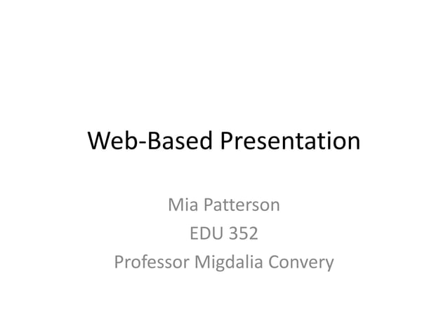 Web based presentation | PPT