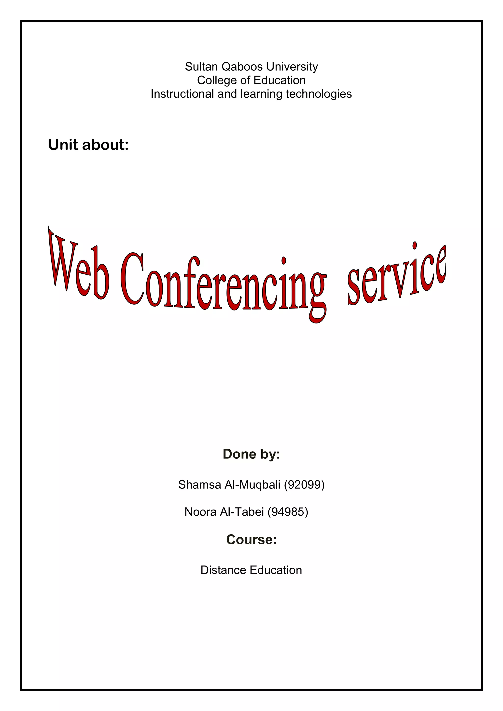 Web Conferencing Pdf Web Conferencing Computer Software And Applications