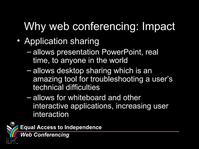 Web Conferencing.ppt | Web Conferencing | Computer Software and Applications