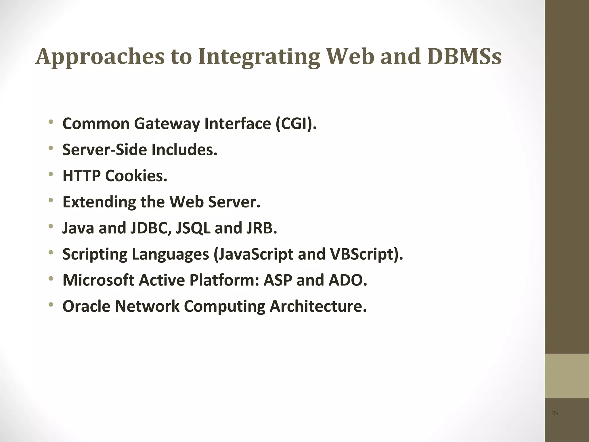 WEB-DBMS A quick reference | PPT