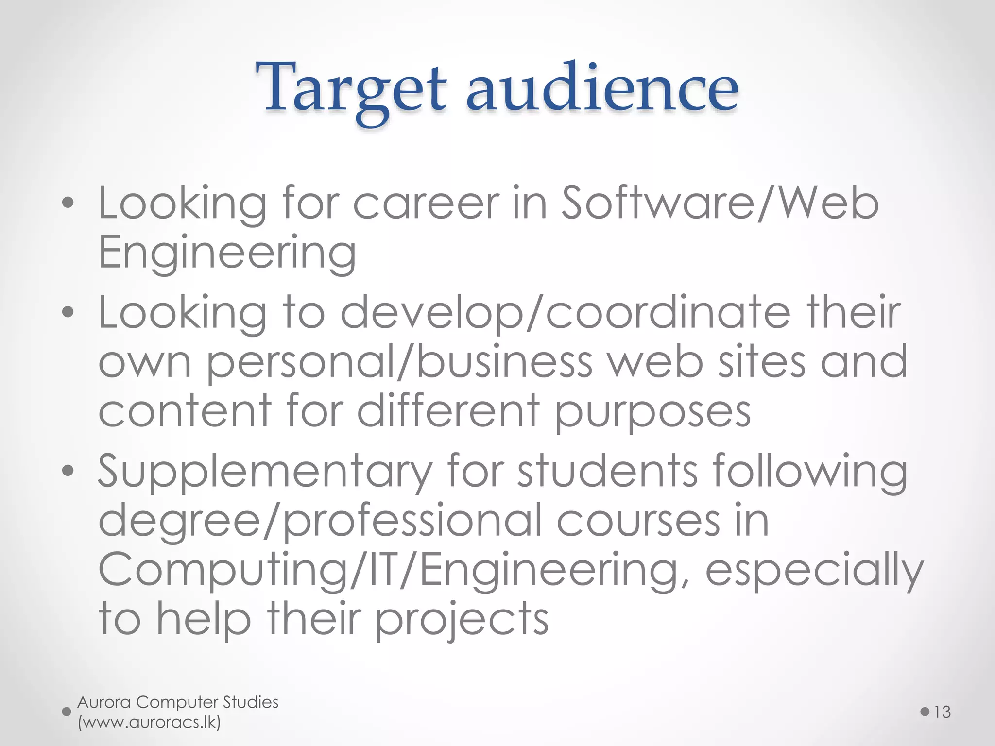 Web design and development at Aurora | PPTX