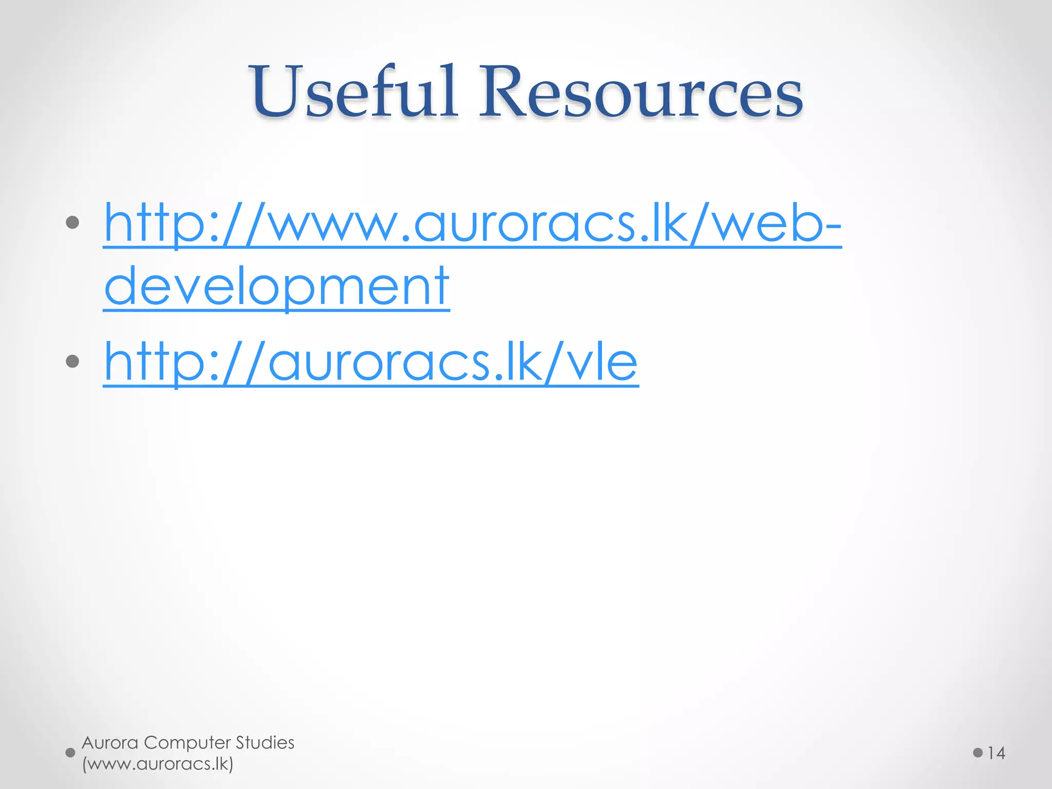 Web design and development at Aurora | PPTX