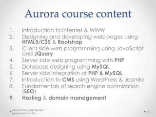 Web design and development at Aurora | PPTX