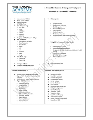 Web Designing Syllabus | PDF