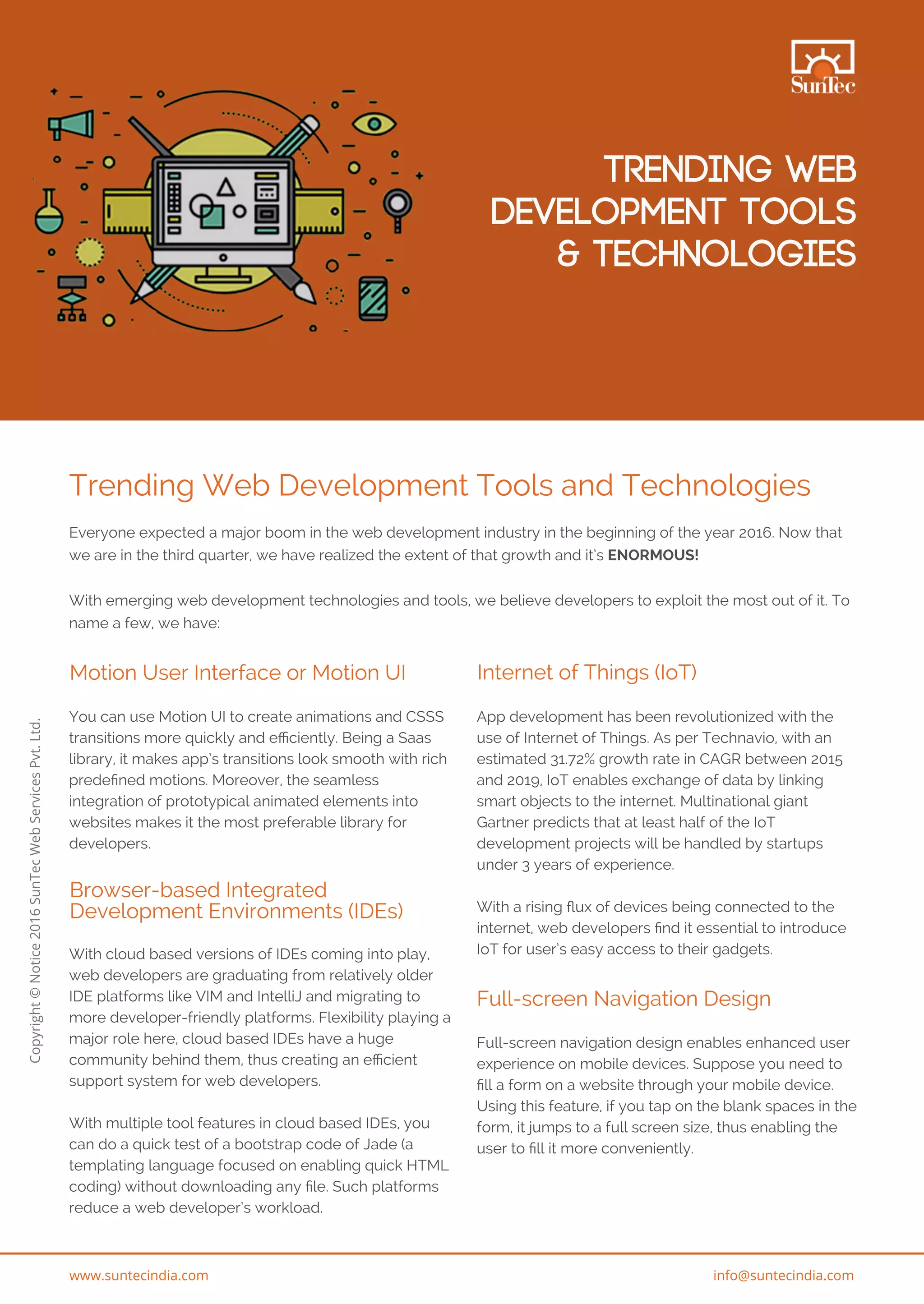 Trending Web Development Tools and Technologies | PDF