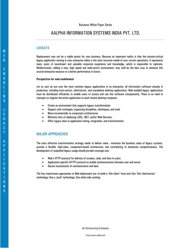 Web Enabling Legacy Applications | PPT