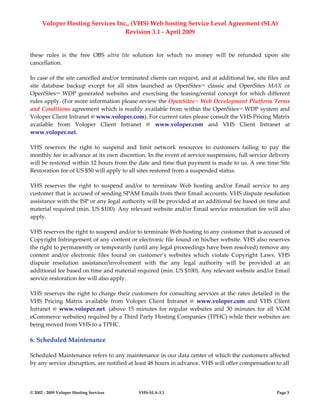 Web hosting Service Level Agreement (SLA) | PDF