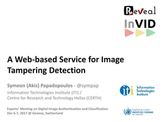 A Web-based Service for Image Tampering Detection | PPT