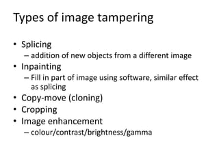 A Web-based Service for Image Tampering Detection | PPT