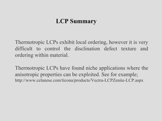 Web- Liquid Crytals and Liquid Crystal Polymers-2015 | PPT