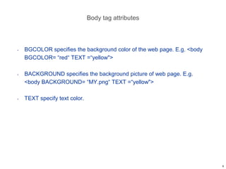 Web fundamental concept and tags | PPTX