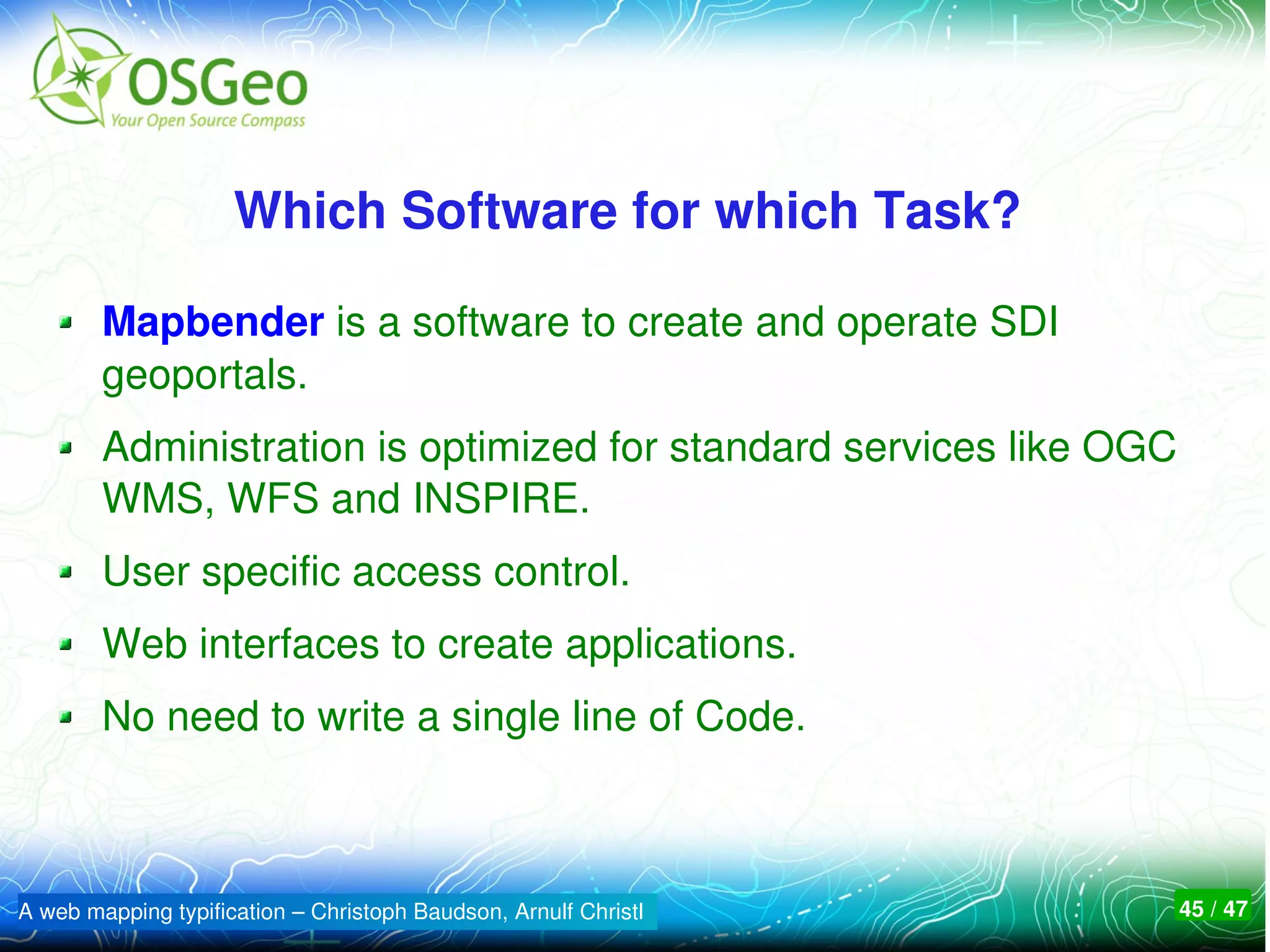 OSGeo Web Mapping Software Comparison | PDF | Web Design and HTML | Internet