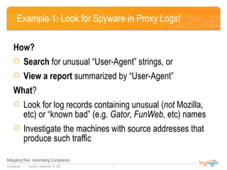 Web Proxy Log Analysis and Management 2007 | PPT