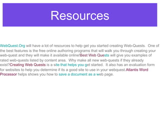 Web Quest Presentation | PPT | Internet for Beginners | Internet