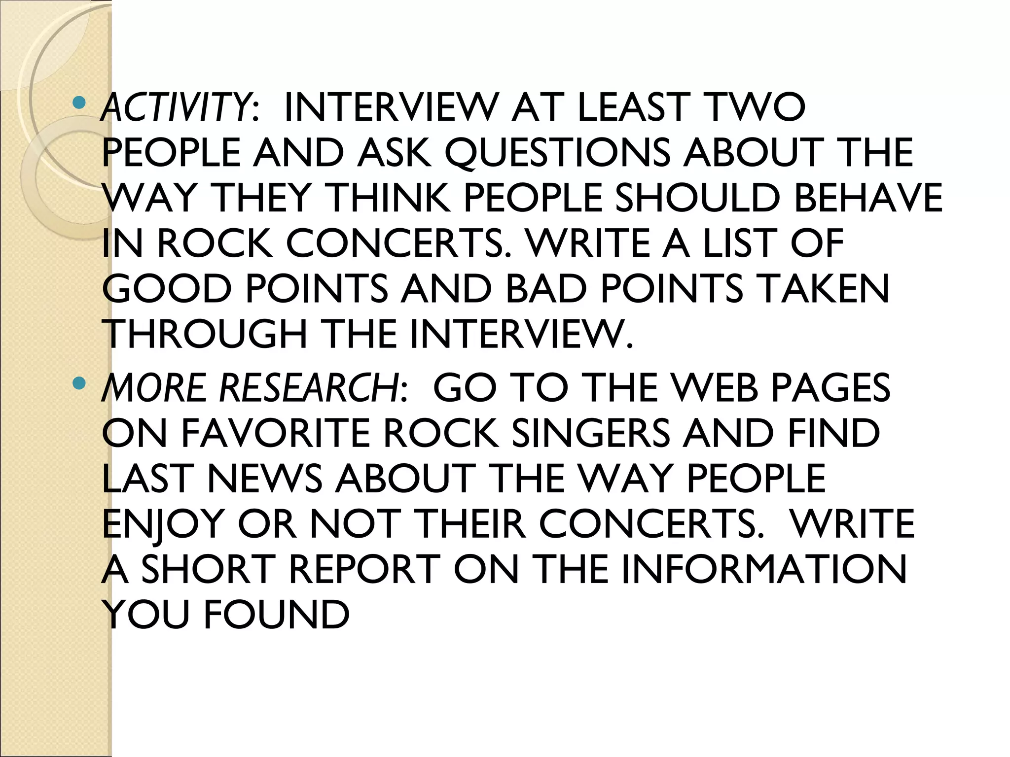 Web Quest Sample | PPT | Music | Entertainment