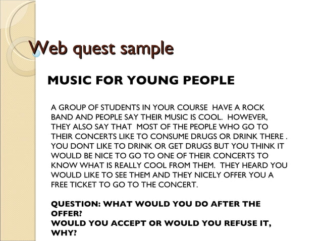 Web Quest Sample | PPT | Music | Entertainment