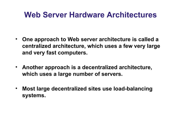 Web Server Hardware and Software | PPT