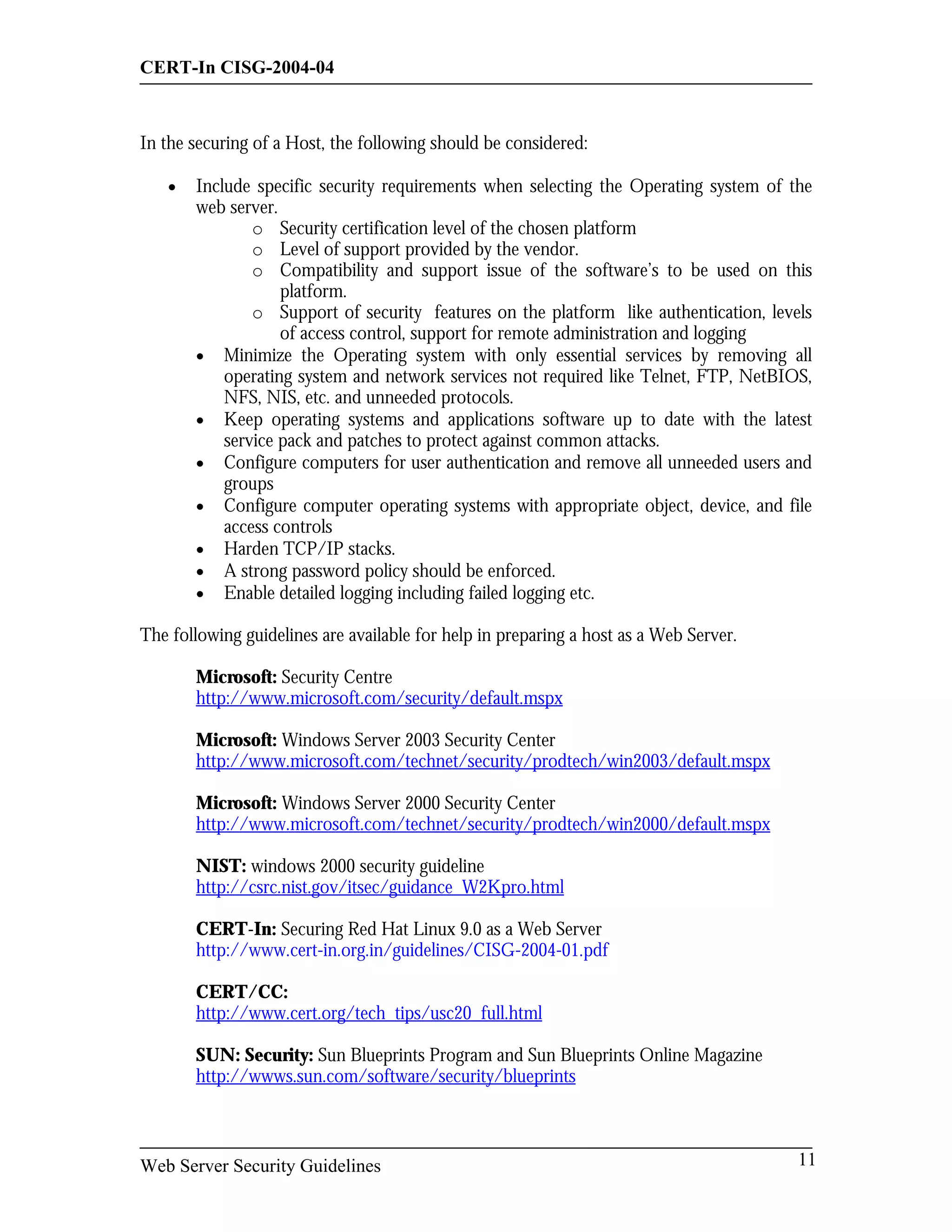Web Server Security Guidelines | PDF
