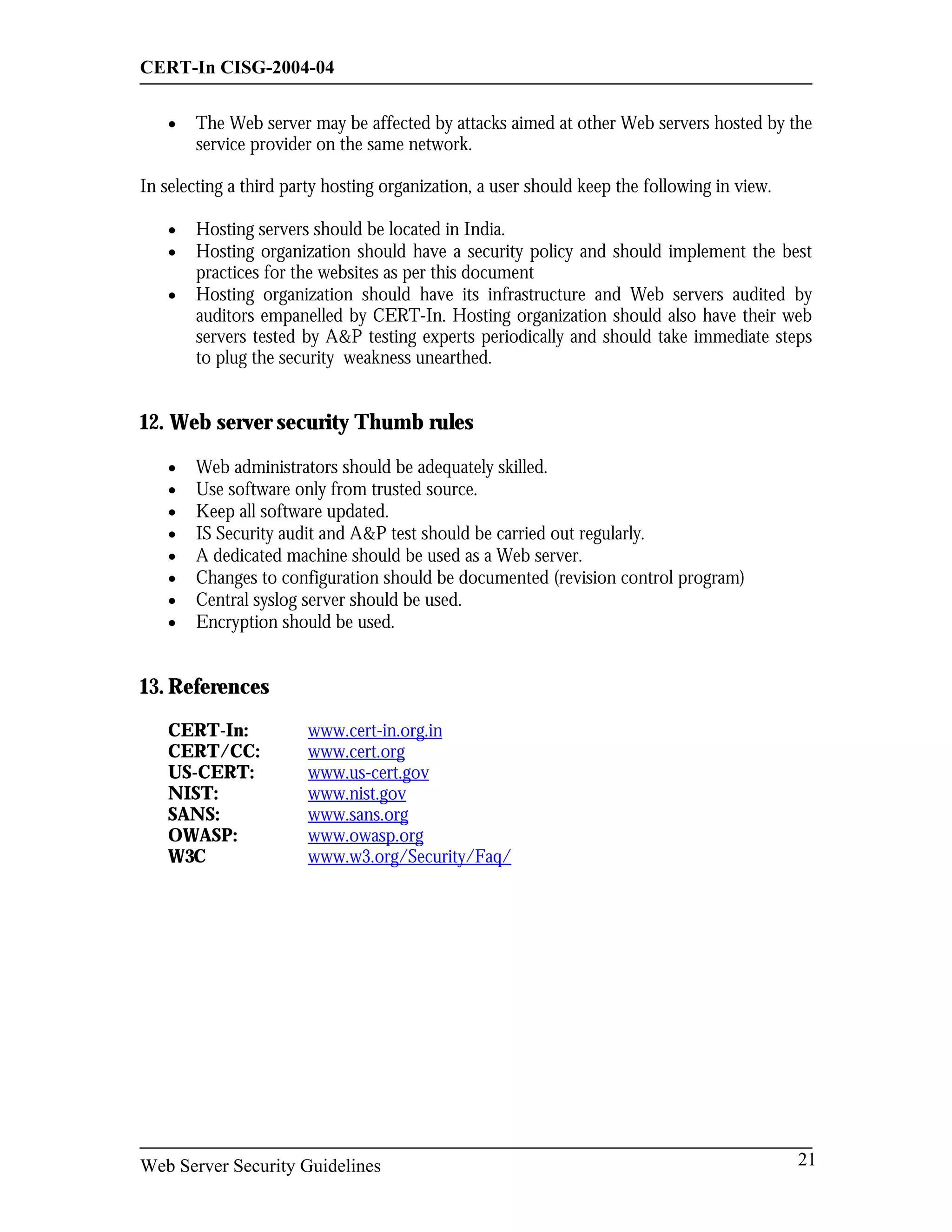 Web Server Security Guidelines | PDF