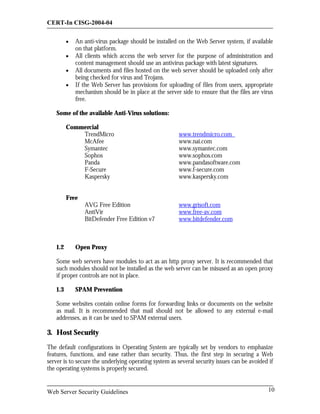 Web Server Security Guidelines | PDF