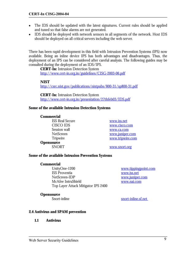 Web Server Security Guidelines | PDF