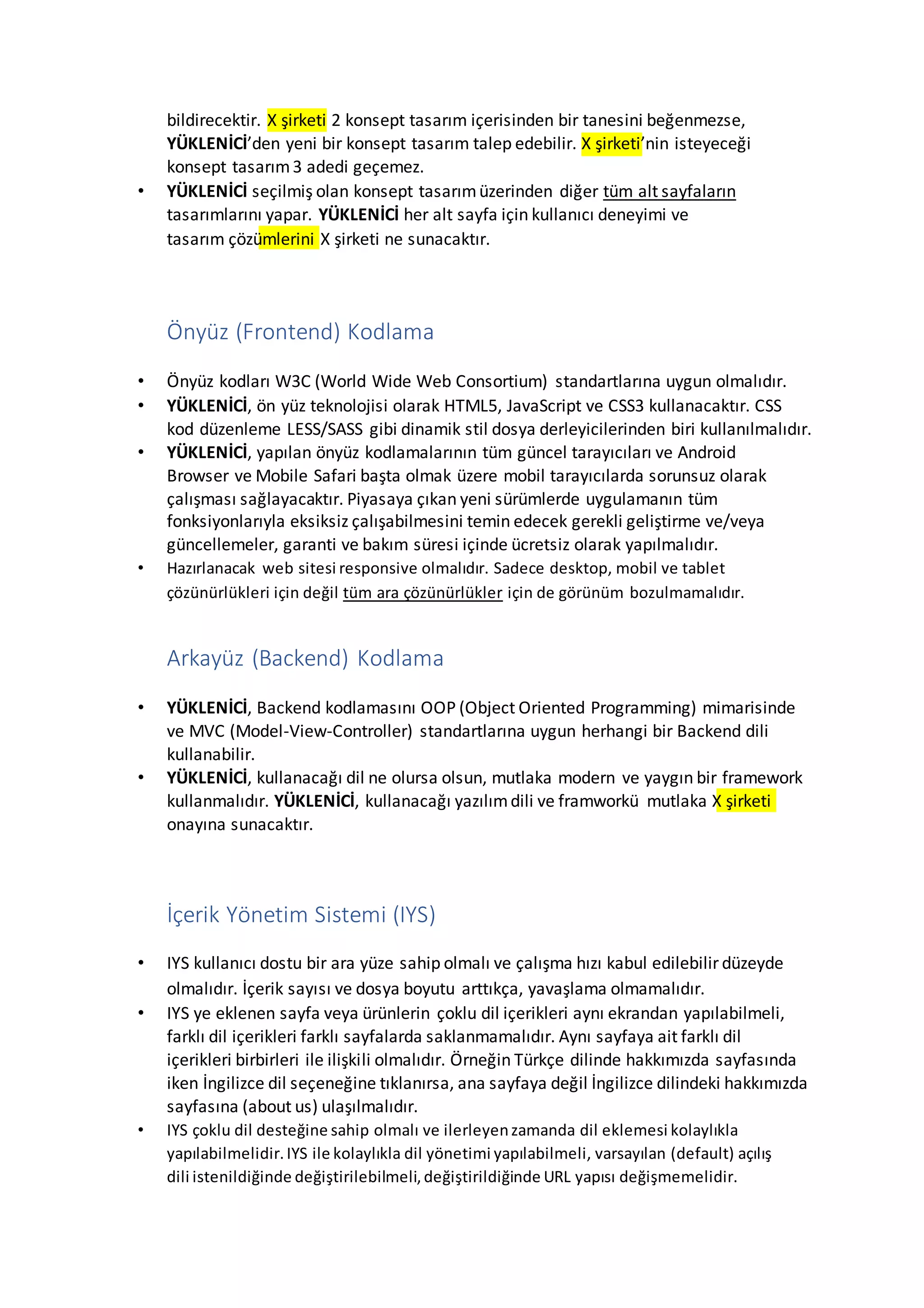 Web Tasarim Teknik Sartnamesi | DOCX