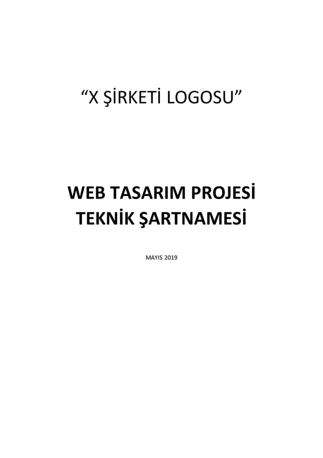 Web Tasarim Teknik Sartnamesi | PDF