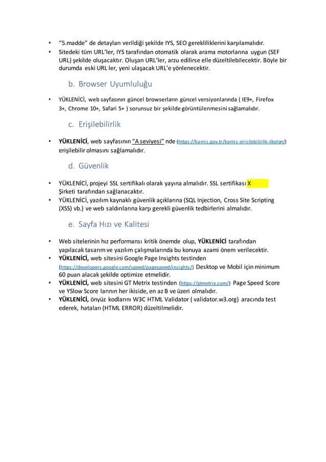 Web Tasarim Teknik Sartnamesi | PDF