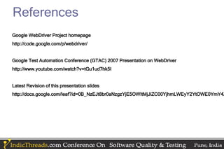 Web Test Automation Framework - IndicThreads Conference | PDF | Web ...