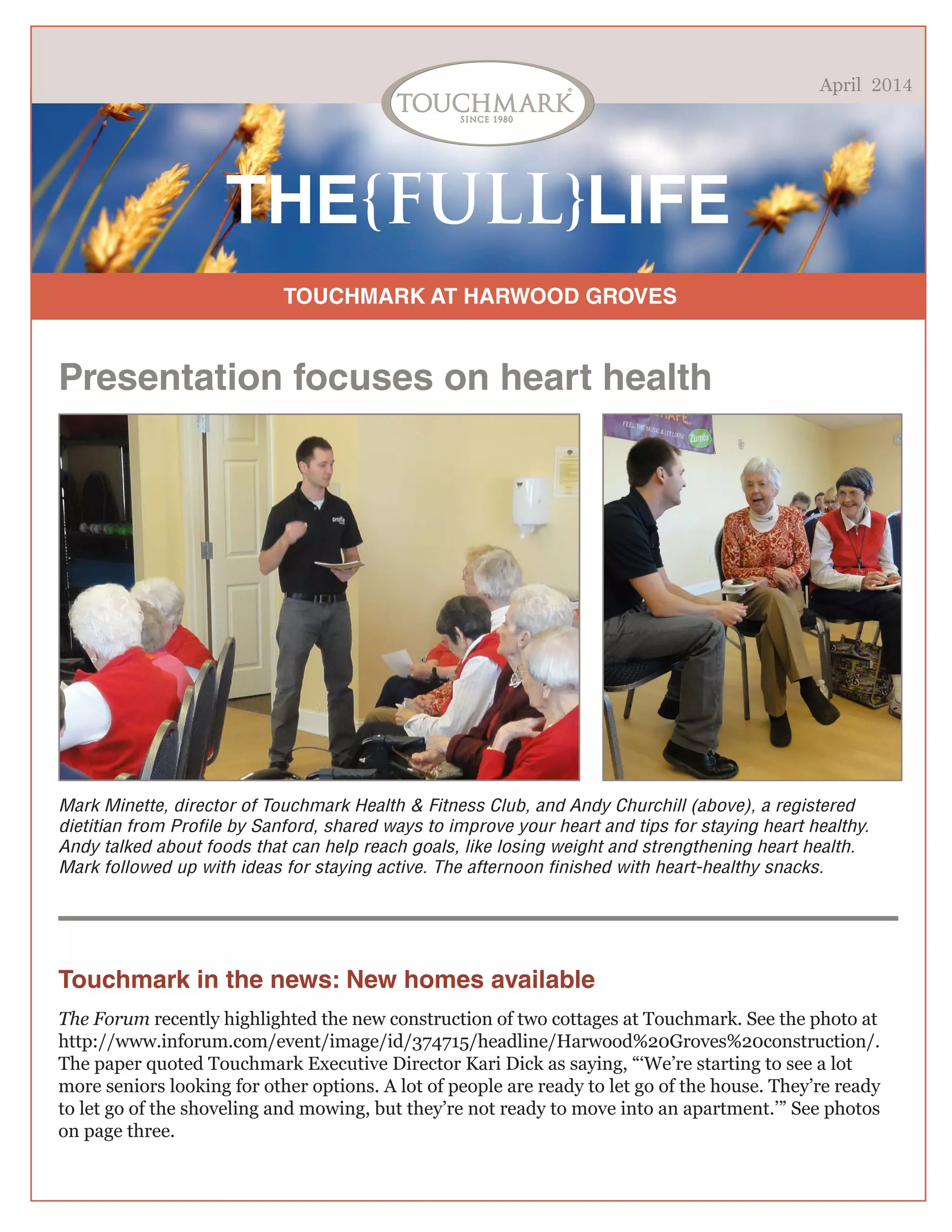 Touchmark at Harwood Groves - April 2014 Newsletter | PDF